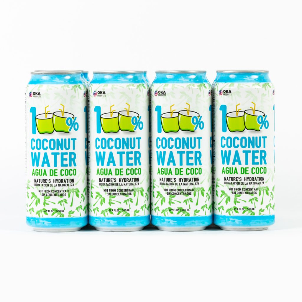100% Coconut Water - Can of 16.9 Fl. Oz. - Box of 12 Cans - Oka Products