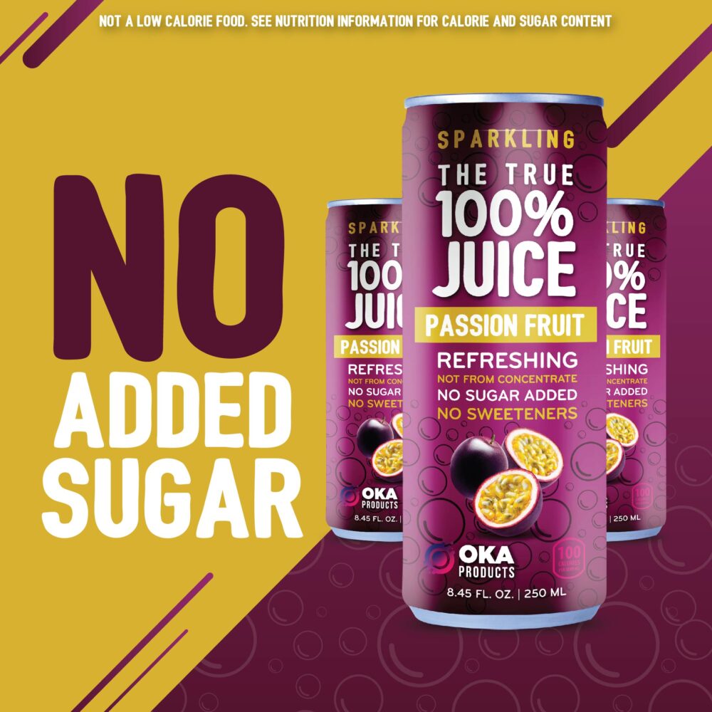 24 Pack 100% Sparkling Juice Passion Fruit - Oka Products