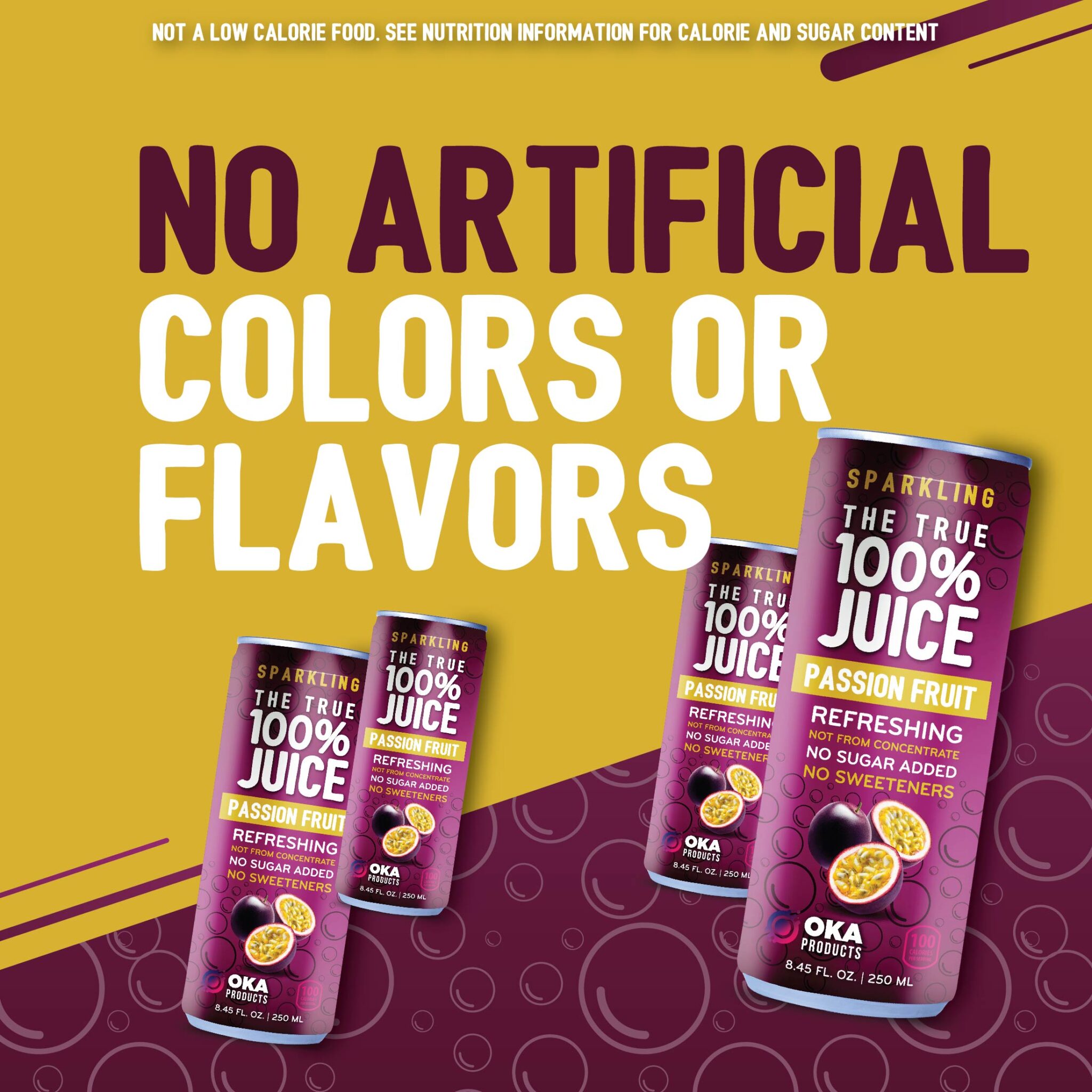 24 Pack 100% Sparkling Juice Passion Fruit - Oka Products