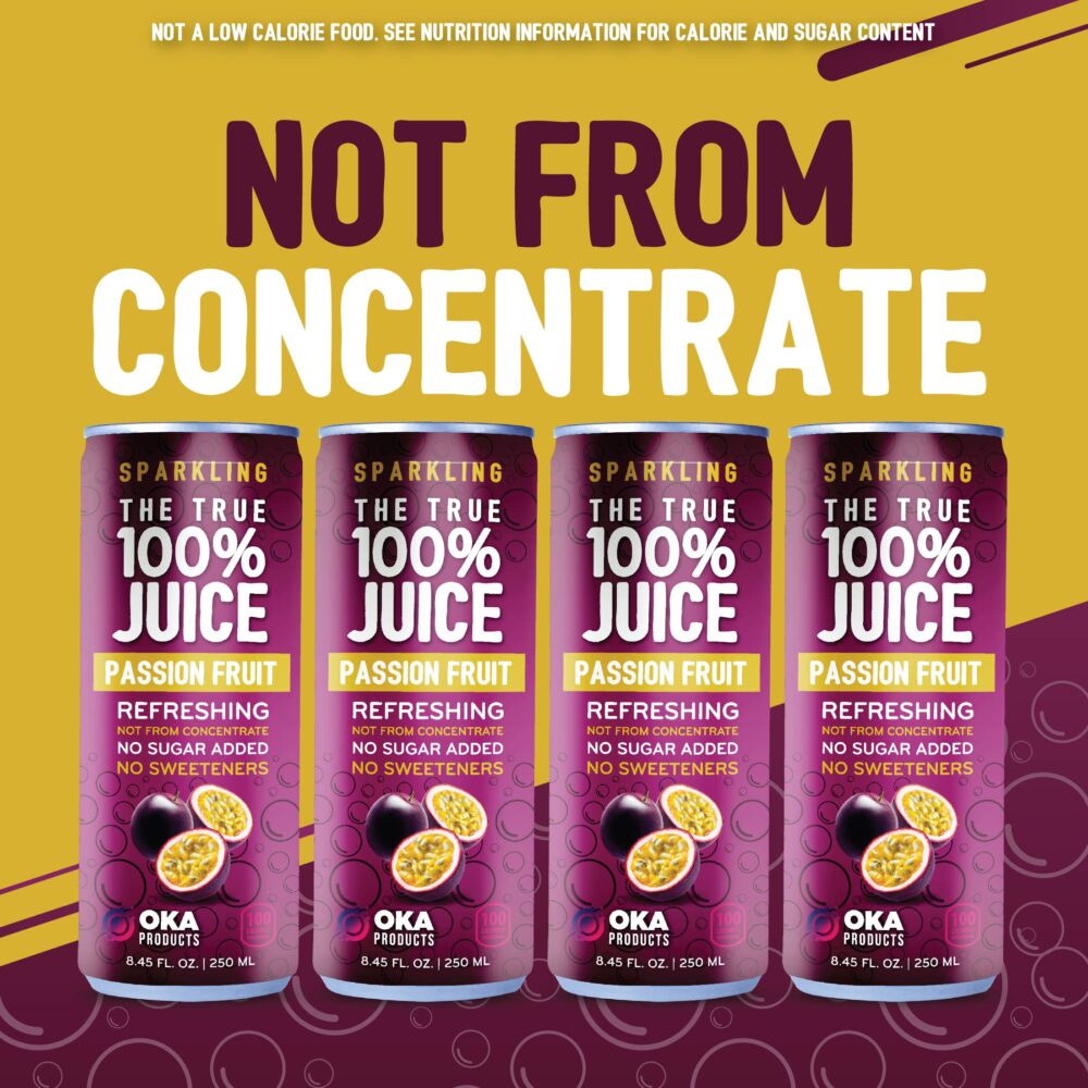 24 Pack 100% Sparkling Juice Passion Fruit - Oka Products